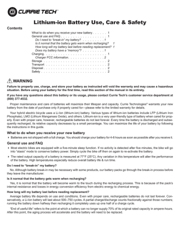 Lithium-ion Battery User Manual | Manualzz