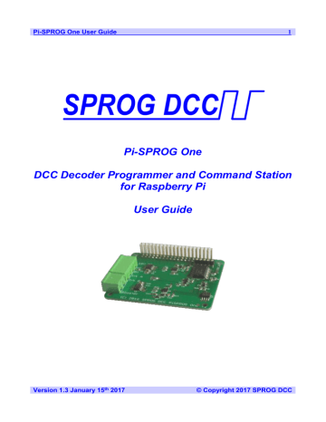 Pi-SPROG One User Guide | Manualzz