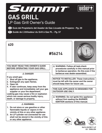 Weber Summit 620 Gas Grill Owner's Guide | Manualzz