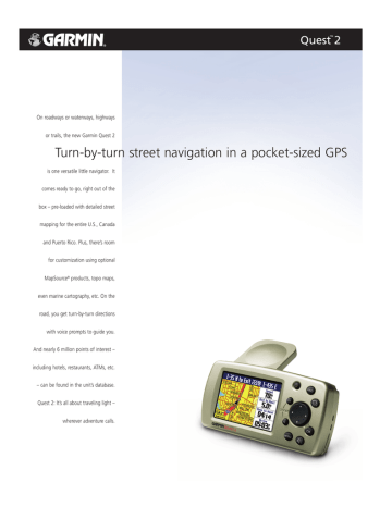 Garmin Quest 2 Datasheet | Manualzz