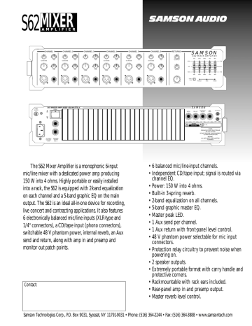 Samson S62 User manual | Manualzz
