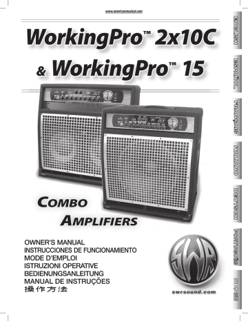 SWR WorkingPro 2x10C, WorkingPro 15 Owner's Manual | Manualzz