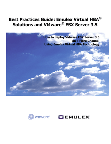 Emulex Virtual HBA Best Practices Guide | Manualzz