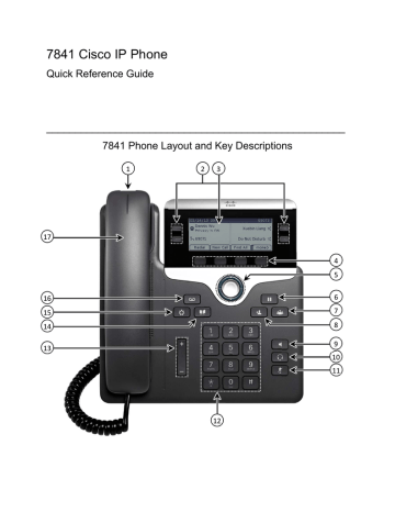 7841 Cisco IP Phone Quick Reference Guide | Manualzz