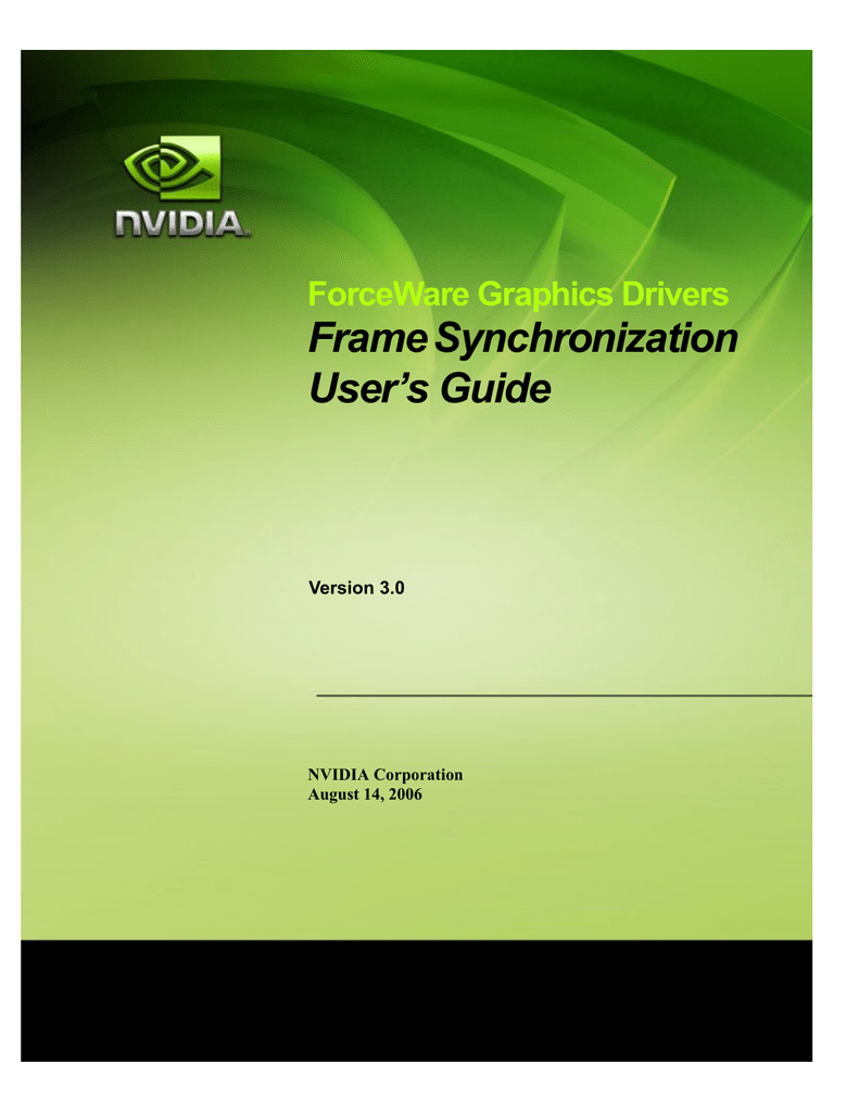 Nvidia Frame Synchronization User manual | Manualzz