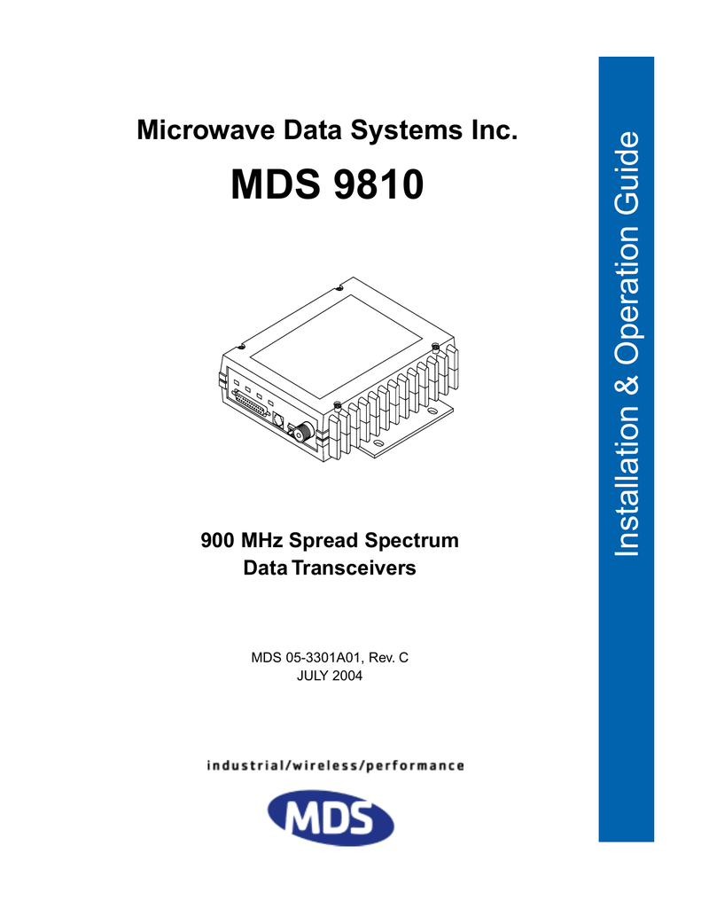 Microwave Data Systems MDS 9810 Installation and Operation Manual ...