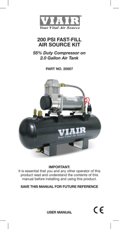 VIAIR 200 PSI Fast-Fill AIR SOURCE KIT User Manual | Manualzz