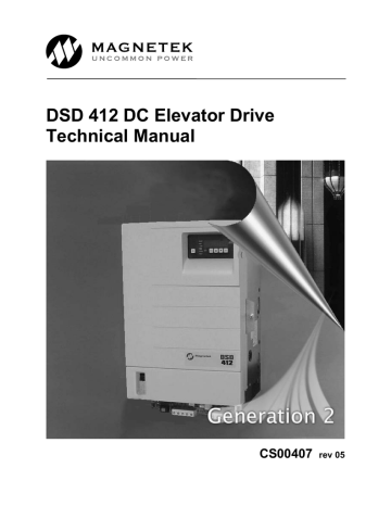 DSD 412 DC Elevator Drive Technical Manual | Manualzz