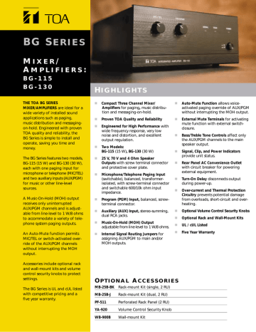 Toa integrated amplifier bg-115 progam control knob not working