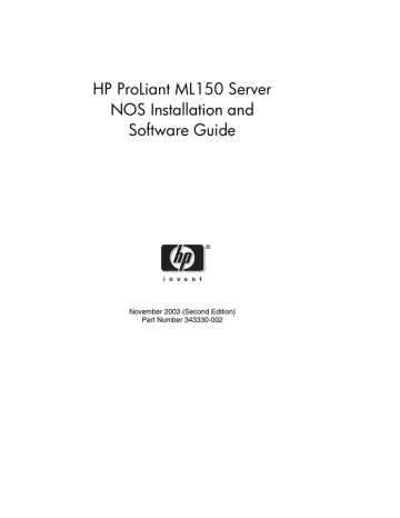 HP ProLiant ML150 Server Software Guide | Manualzz
