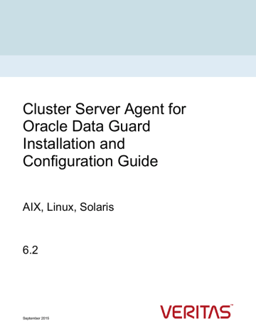 Veritas Cluster Server Agent Oracle Data Guard Installation and Configuration Guide | Manualzz