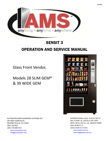 AMS 39 Wide Gem Operation And Service Manual | Manualzz