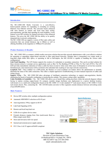TEC MC-120SC-SM Specifications | Manualzz