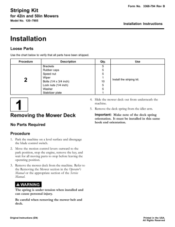 Toro Striping Kit for 42 in. or 50 in. TimeCutter SS and Z Models ...