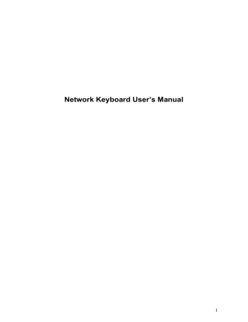 Network Keyboard User's Manual | Manualzz