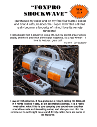 Foxpro Shockwave - instruction manual, Manual, Owner's manual
