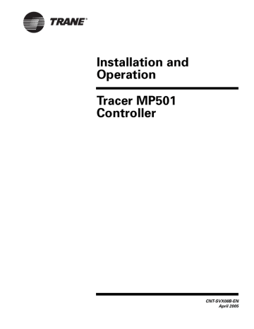 Tracer MP501 Controller Installation and Operation | Manualzz