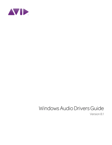 Avid Windows Audio Drivers Guide - User Guide | Manualzz