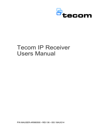 Tecom IP Receiver AR980500 Users Manual | Manualzz