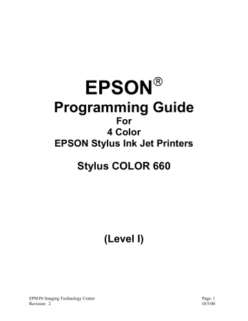 EPSON Stylus COLOR 660 Programming Guide | Manualzz