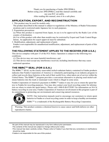 Futaba 2PHKA Owner Manual | Manualzz