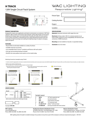 WAC Lighting HT8-WT 8 ft. Track Lighting Specification | Manualzz