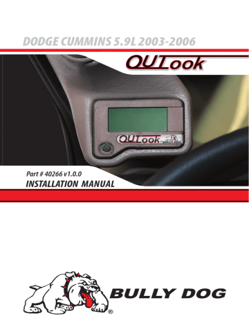 Bully Dog OutLook Monitor Installation Manual | Manualzz