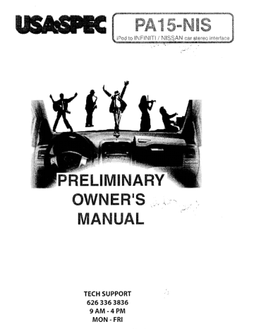 iPod interface PA15 NIS Owner's Manual | Manualzz