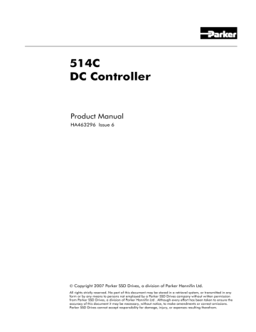 Parker 514C 04, 08, 16, 32 DC Controller Product Manual | Manualzz