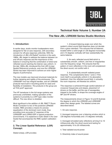 JBL LSR6328P Technical Note | Manualzz
