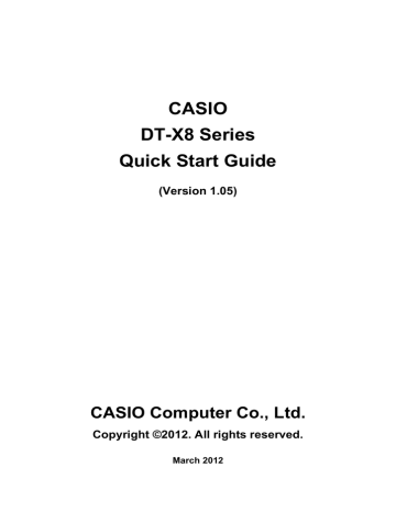 CASIO DT-X8 Series Quick Start Guide | Manualzz