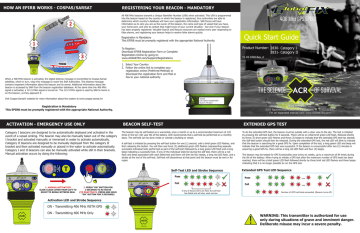 ACR Electronics RLB-41 GlobalFix™ V4 EPIRB Quick Start Guide | Manualzz