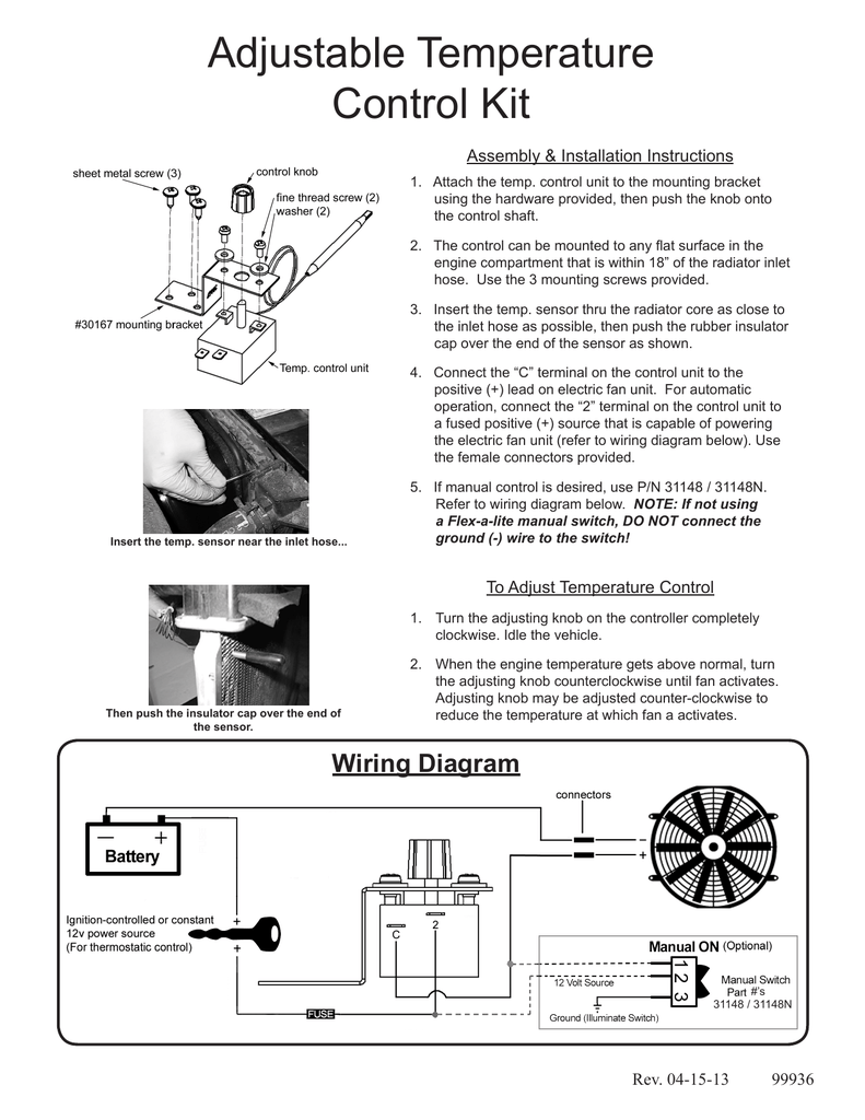 Flex A Lite Electric Fan Controller Wiring Diagram