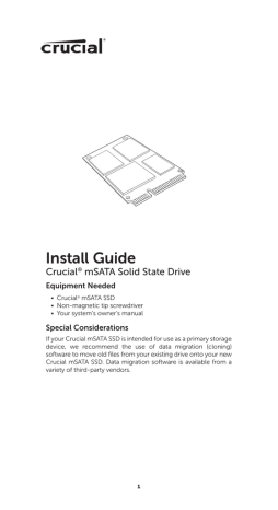 Crucial mSATA SSD Install Guide | Manualzz