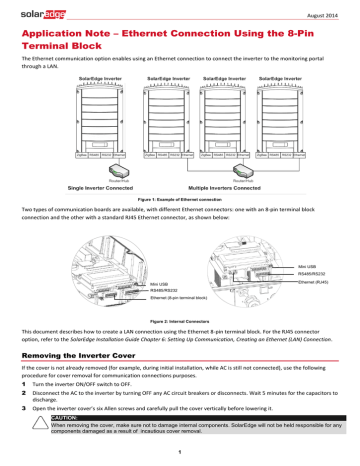 SolarEdge Inverter Ethernet Connection Using 8-Pin Terminal Block ...