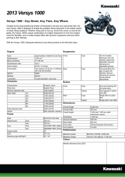 Kawasaki VERSYS 1000 - Service manual, User manual, Specification