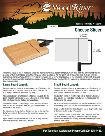 WoodRiver Black - Large Cheese Slicer Kit Instructions | Manualzz