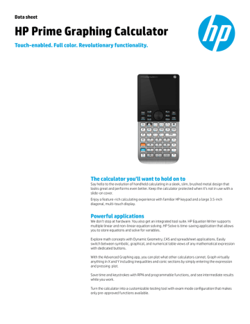 HP Prime Graphing Calculator Data Sheet | Manualzz