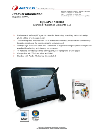 AIPTEK HyperPen 10000U Datasheet | Manualzz