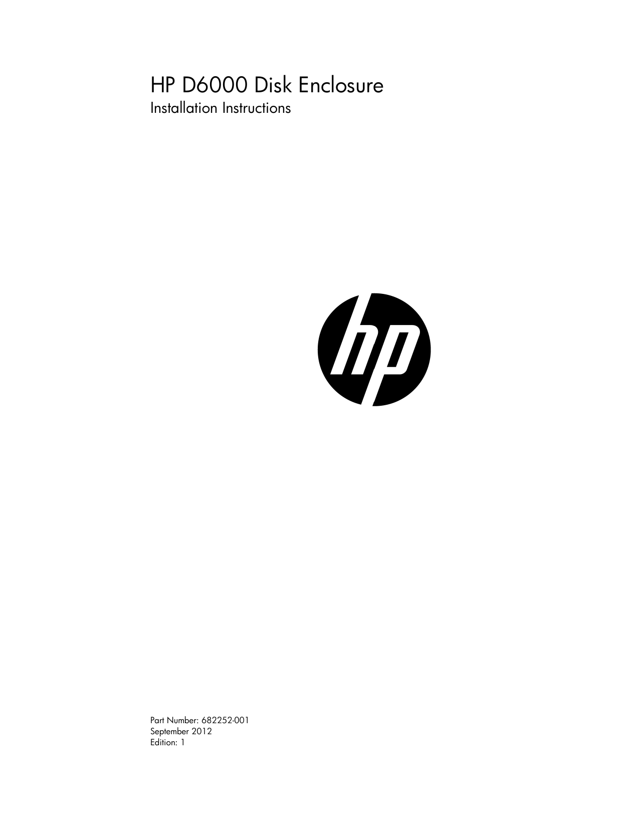 HP D6000 Disk Enclosure Installation Instructions | Manualzz
