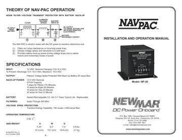 NAV-PAC NP-20 Installation and Operation Manual | Manualzz