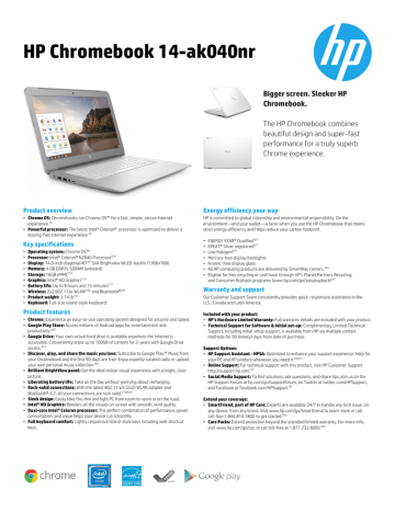HP 14-ak040nr Traditional Laptop Specification Sheet | Manualzz