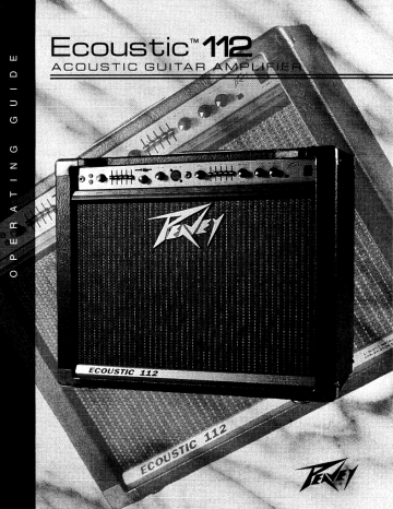 Peavey Ecoustic 112 Acoustic Guitar Amp Operating Guide | Manualzz