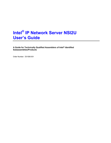 Intel IP Network Server NSI2U User’s Guide | Manualzz