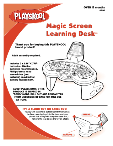 Hasbro Magic Screen Learning Desk Instructions | Manualzz