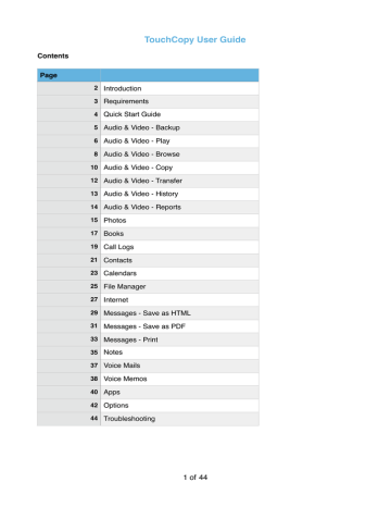 TouchCopy 16 User Guide | Manualzz