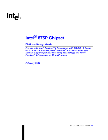 Intel 875P Chipset Platform Design Guide | Manualzz