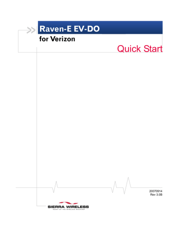 Raven-E EV-DO modem Raven-E Quick Start | Manualzz