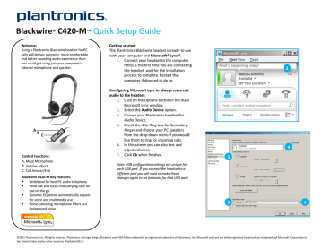 Plantronics Blackwire C420-M Quick Setup Guide | Manualzz