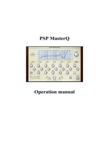 PSP MasterQ operation manual | Manualzz